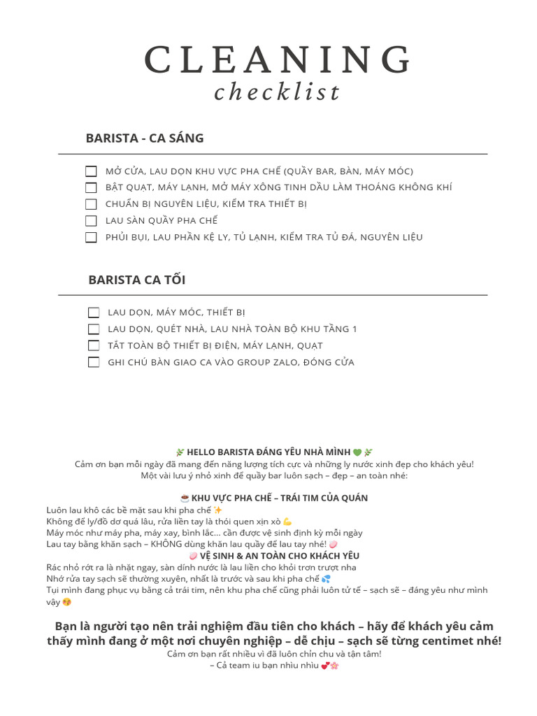 Cleaning Checklist | PDF