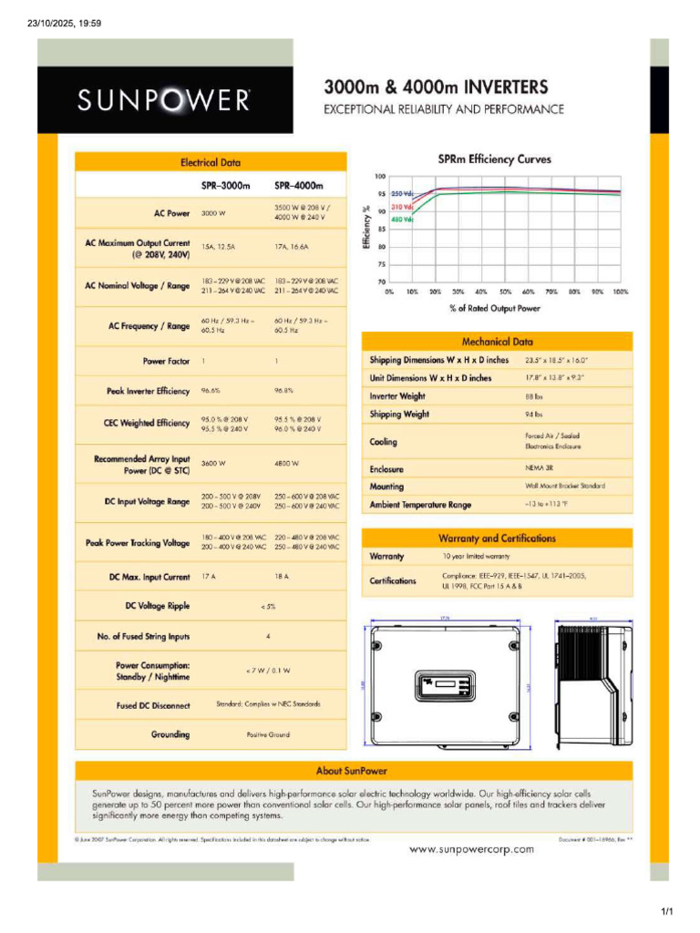 Sunpower SPR 4000m | PDF