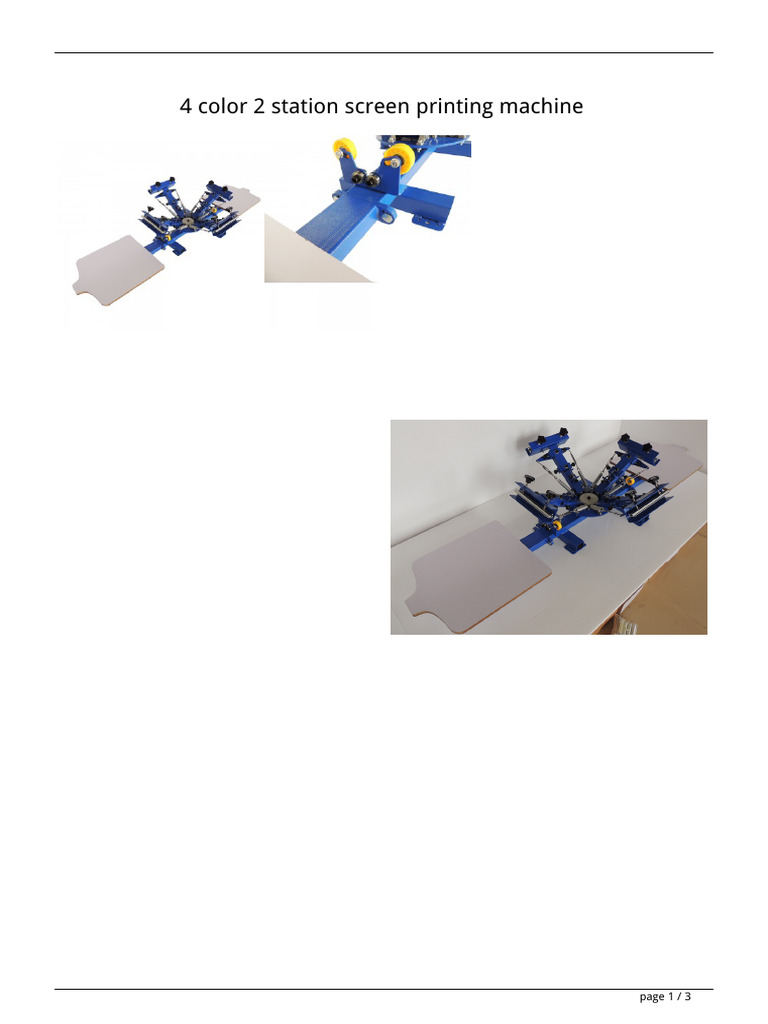 Jm Sp02 4ss 4 Color 2 Station Screen Printing Machine | PDF