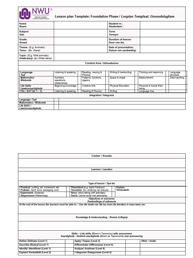 Student+Template - Lesson+Plan+ECDE 2 | PDF | Cognition | Behavior ...
