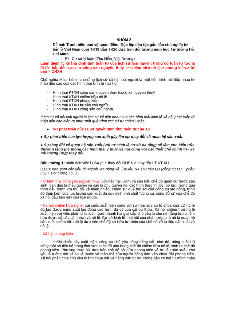 Tranh Bien Bao Ve Quan Diem Doc Lap Dan Toc Gan Lien Chu Nghia Tu Ban ...