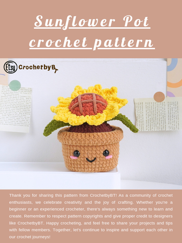 Crochet Flower Pot Pattern Guide | PDF | Crochet | Handicrafts