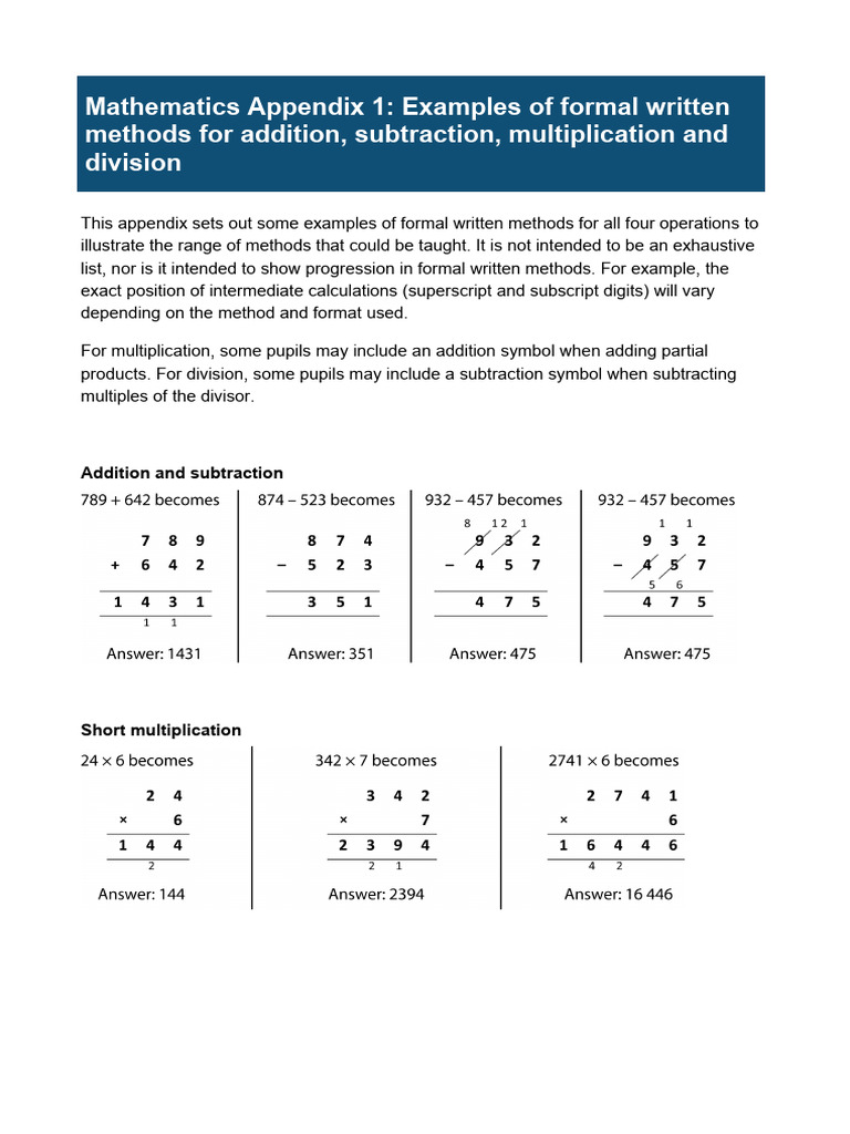 Mathematics Appendix 1 | PDF