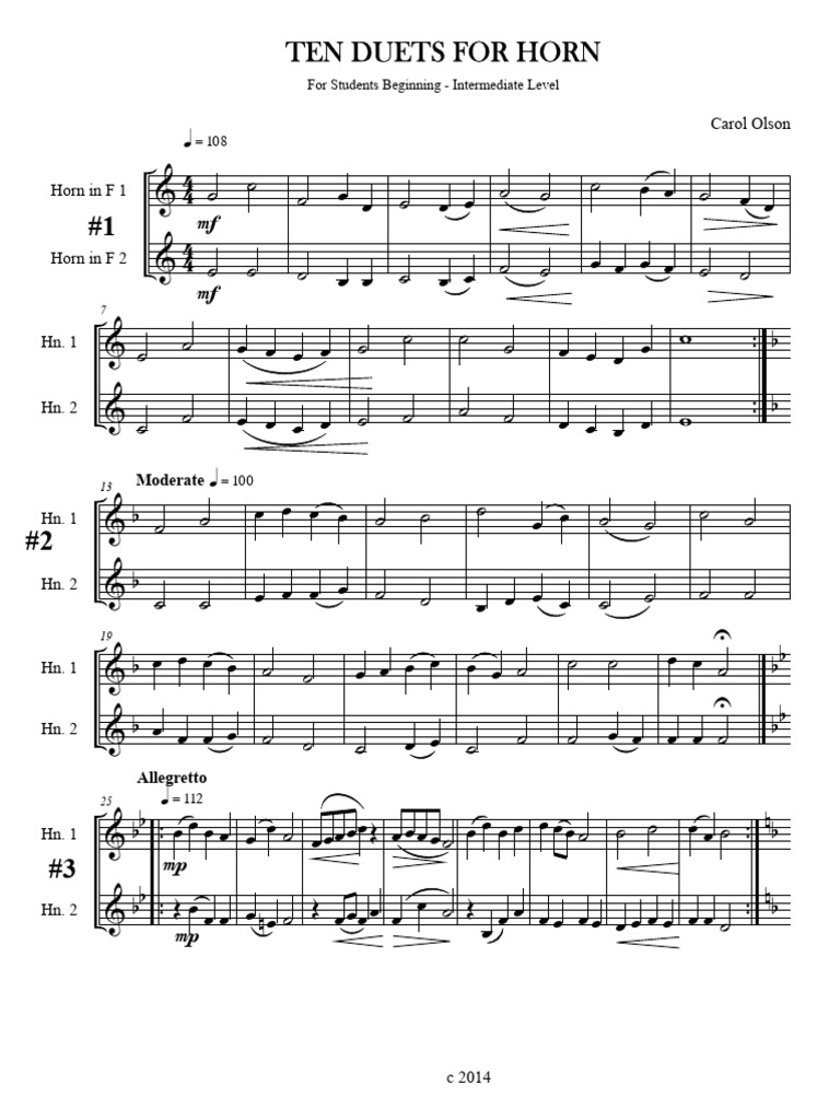 10 Duets For Horn (Olson, Carol) | PDF | Musical Forms