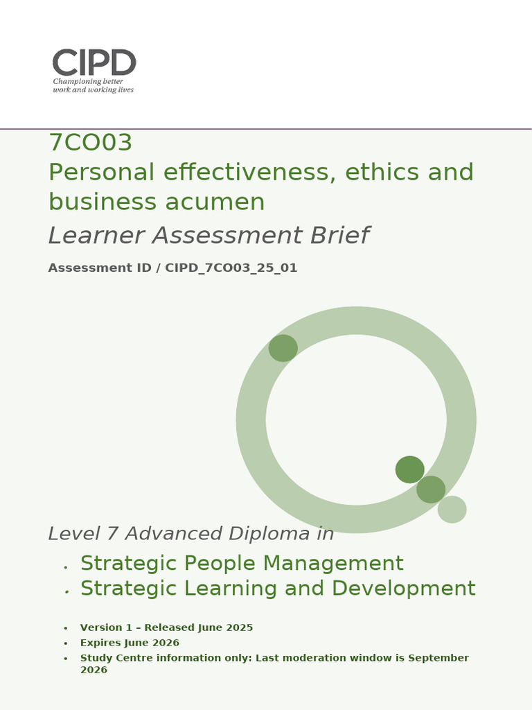Personal Effectiveness & Ethics Assessment | PDF | Learning | Knowledge