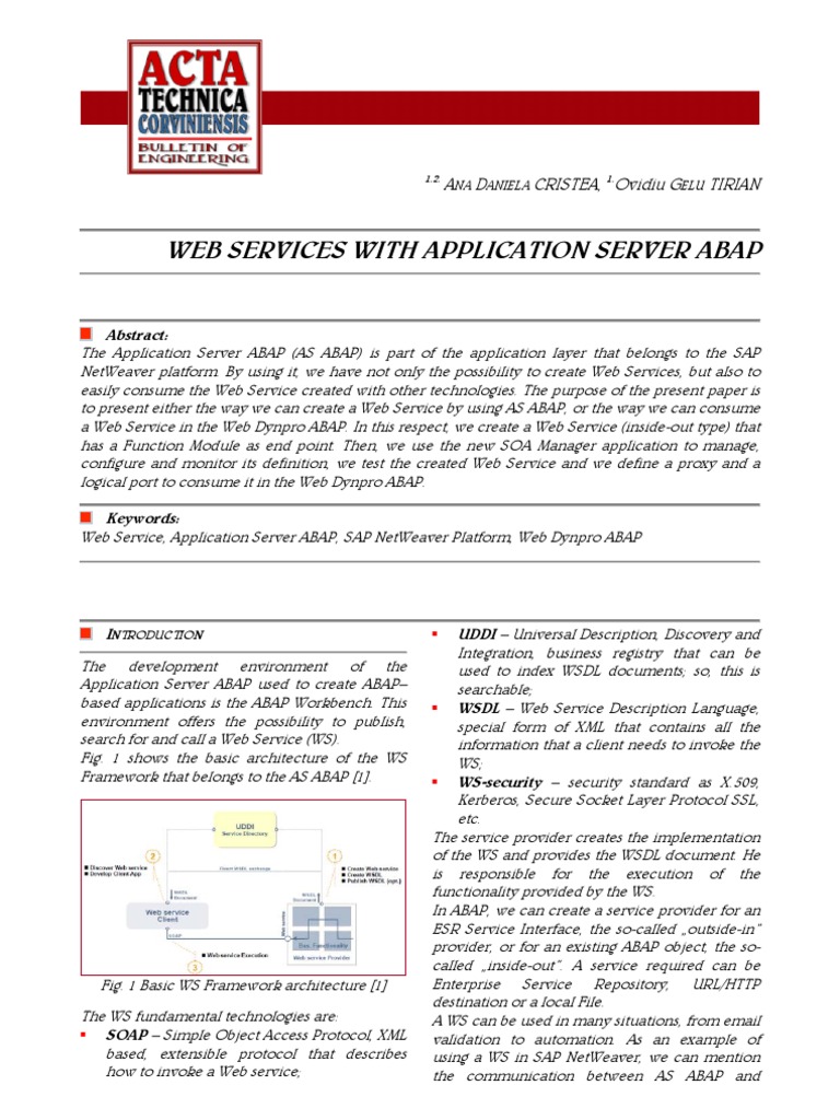 Web Services With Application Server Abap: Abstract | PDF | Web Service | Service Oriented ...