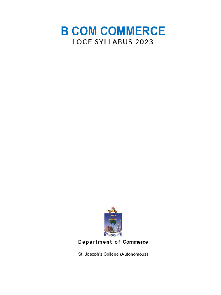 B Com Commerce LOCF Syllabus 2023 | PDF | Curriculum | Educational ...