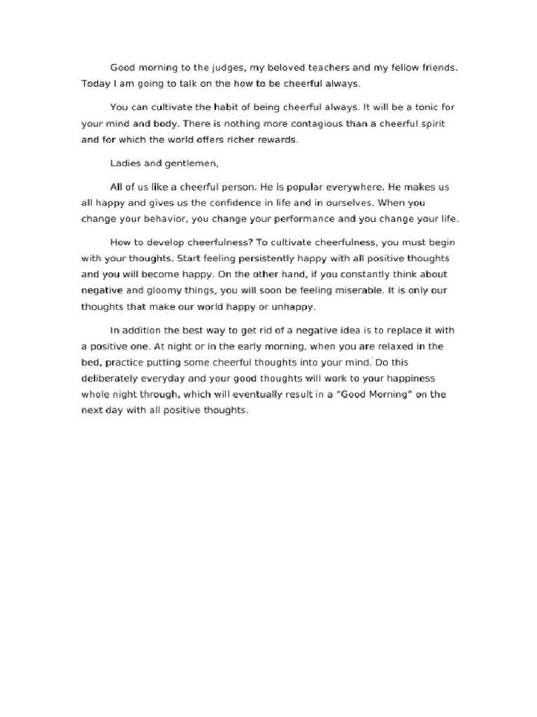 How To Be Cheerful Always | PDF