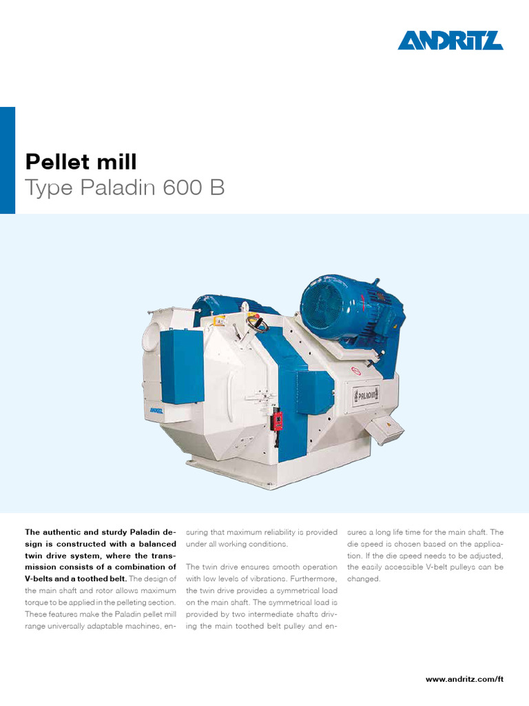FB Paladin Pellet Mill 600b Datasheet en Data | PDF | Belt (Mechanical ...