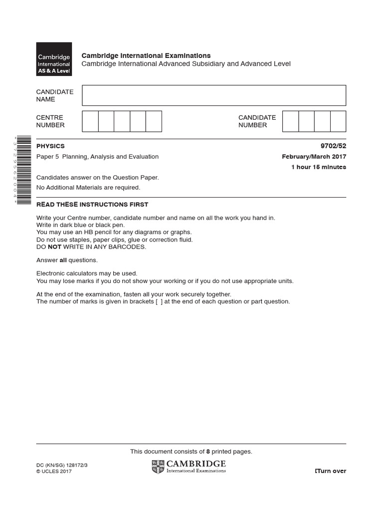 A-Level Physics Paper 5 Yearly 2017-2024 | PDF | Electrical Network | Resistor