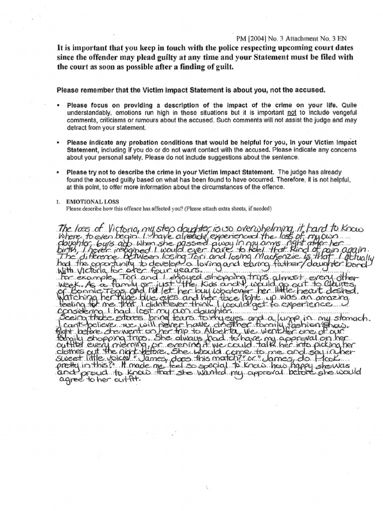Victim Impact Statement Guide | PDF | Victimology | Crime & Violence