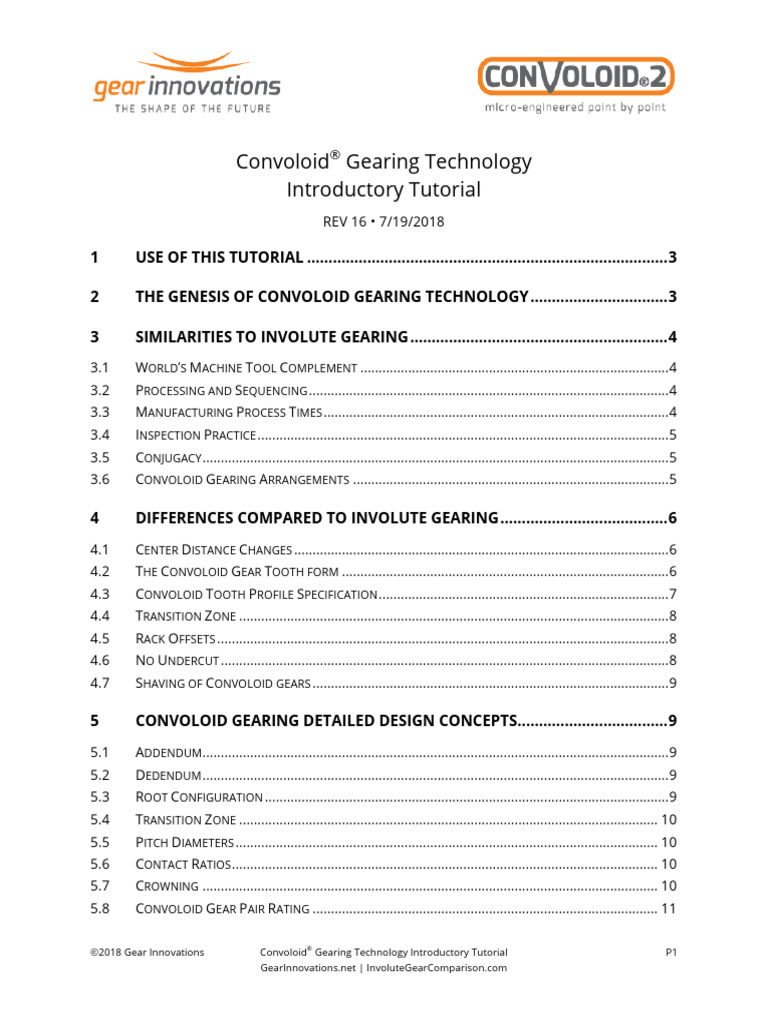Convoloid Gearing Tutorialv16 071918 TOC | PDF | Gear | Grinding ...