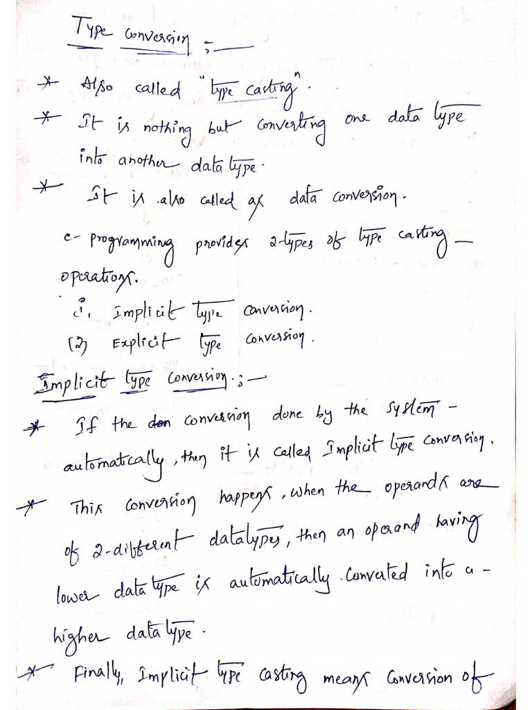 Type Conversion in C | PDF