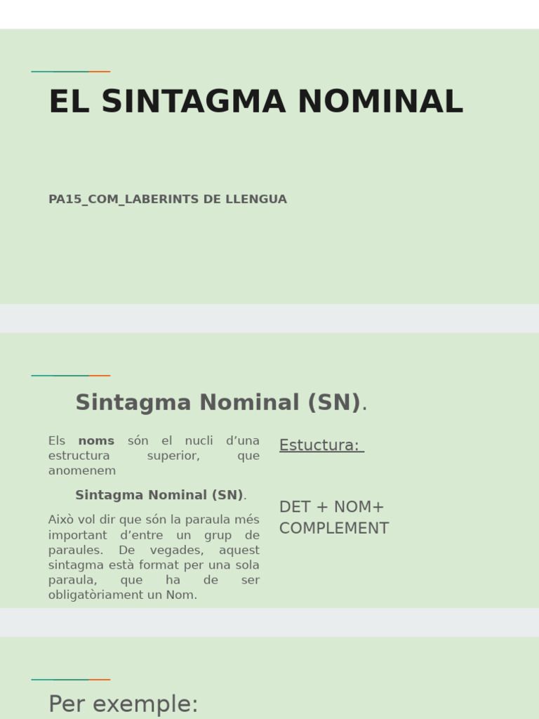 El Sintagma Nominal | PDF