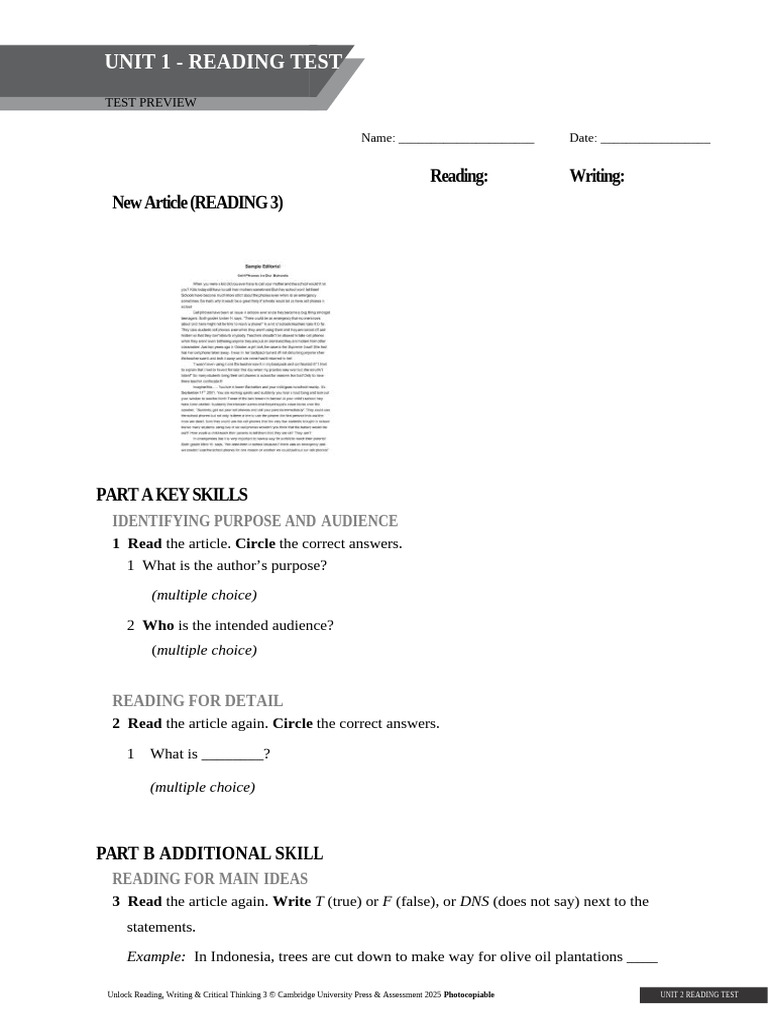 TEST PREVIEW Unit 2 Environment Cause and Effect | PDF | Nature | Earth ...