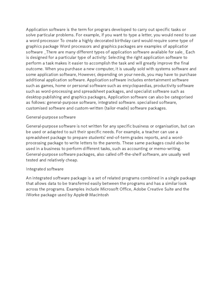 Types of Application Software Explained | PDF