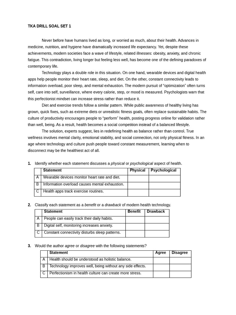 Tka Drill Soal Set 1 (FRSTDTS) | PDF | Mangrove | Coast