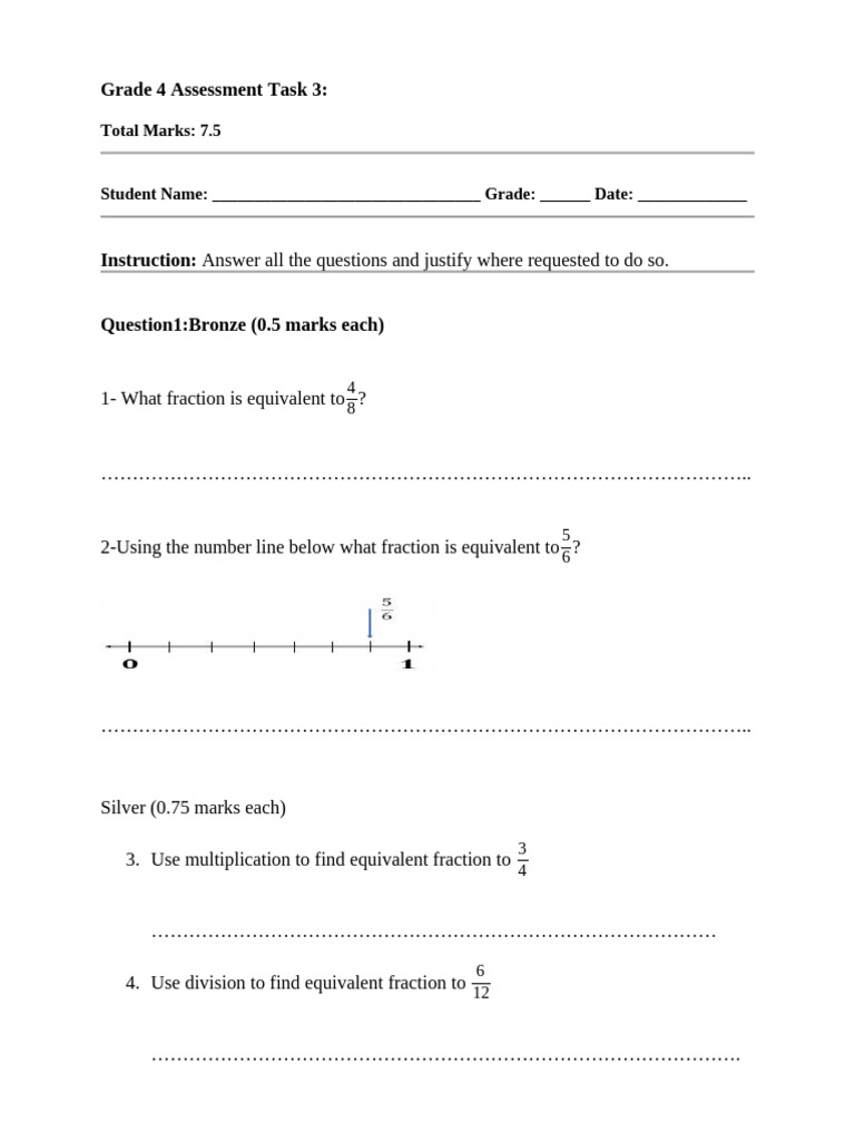 Grade 4 Assessment Task-3 | PDF