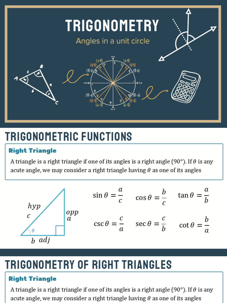Trigonometric Functions of Right Triangles | PDF | Trigonometric ...