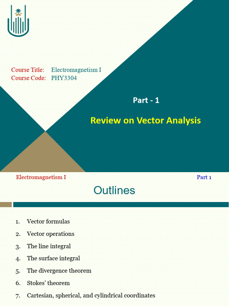 Vector Analysis in Electromagnetism I | PDF | Flux | Sphere