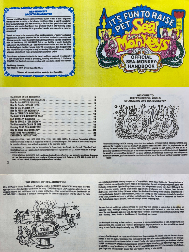Sea Monkey Handbook | PDF