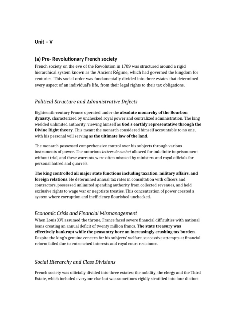 Pre-Revolutionary French Society Overview | PDF | Taxes | Peasant