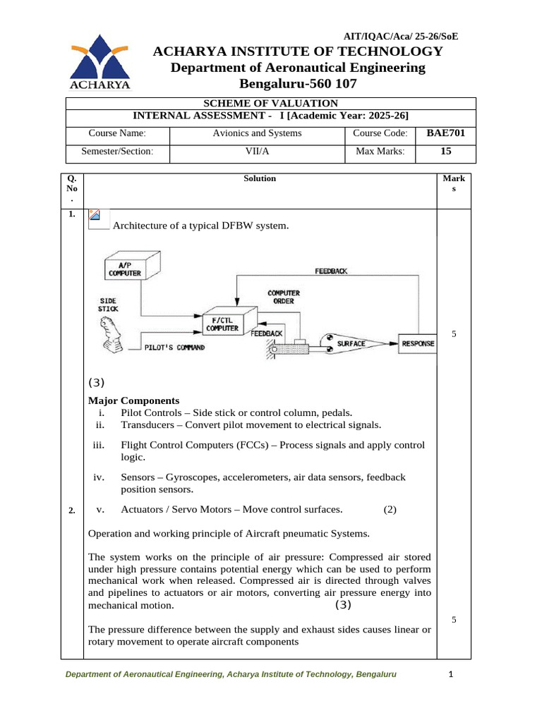 IA Scheme of Evaluation - BAE701 Gopinath | PDF | Mechanical Engineering