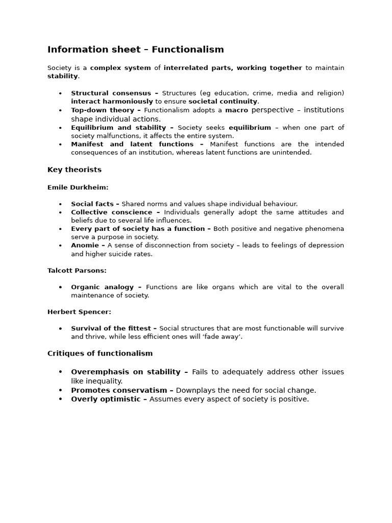 Key Theories Information Sheets | PDF