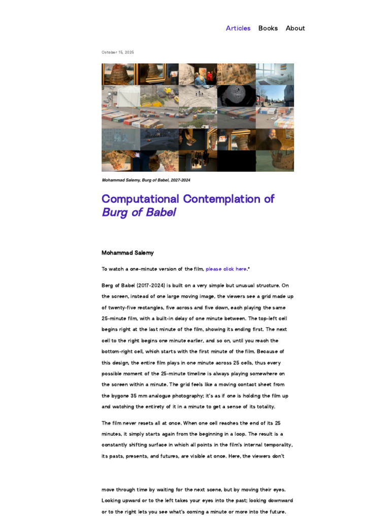 PAPER: Computational Contemplation of Burg of Babel - TripleAmpersand Journal ...