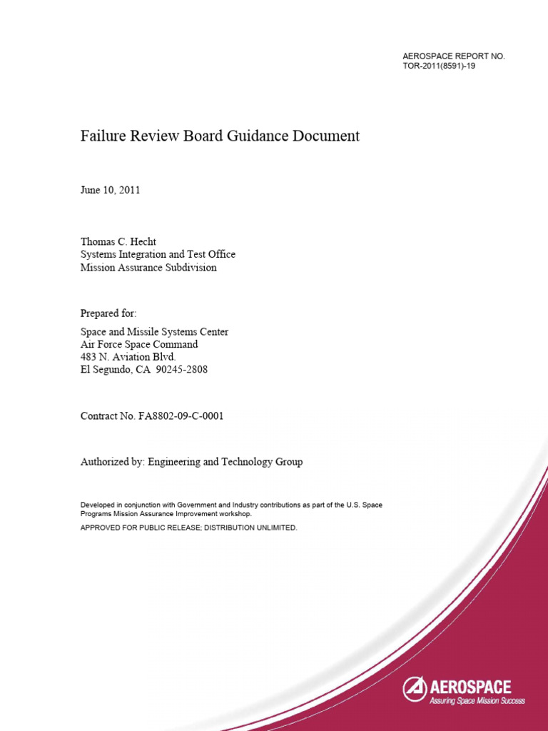 Failure Review Board Guidance Document | PDF | Reliability Engineering ...