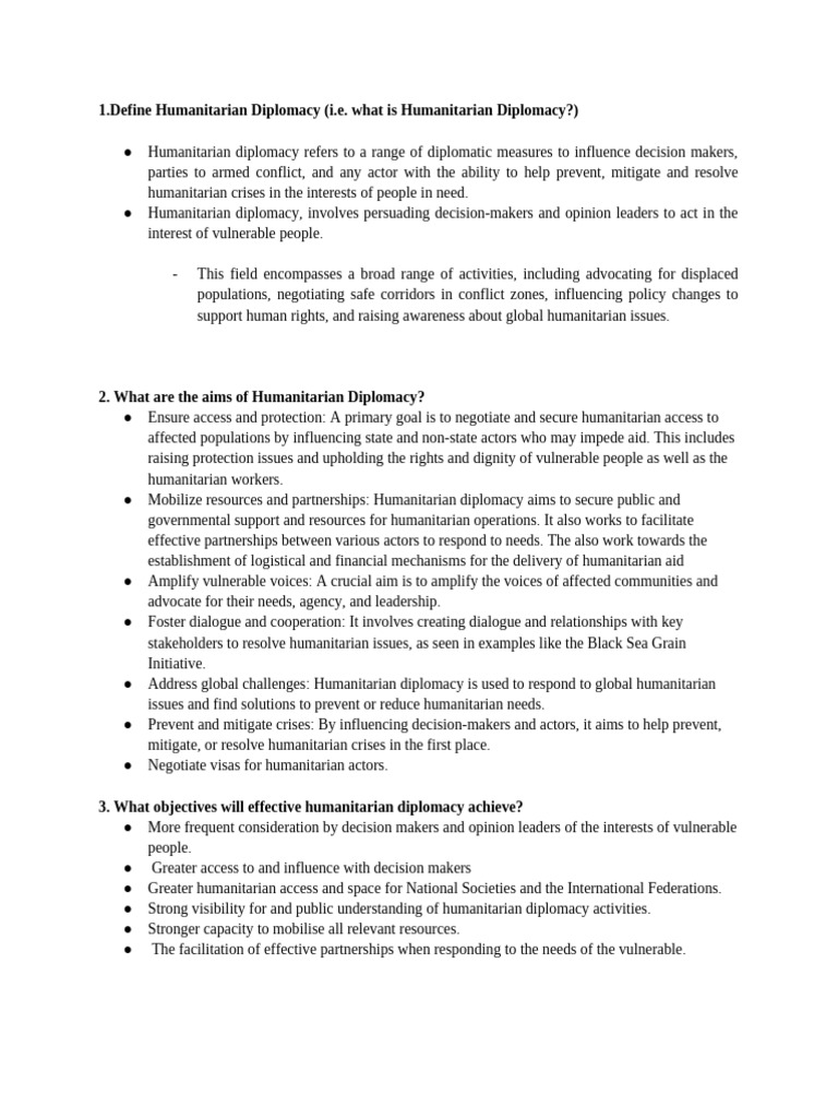 Understanding Humanitarian Diplomacy | PDF | Humanitarian Aid | Diplomacy
