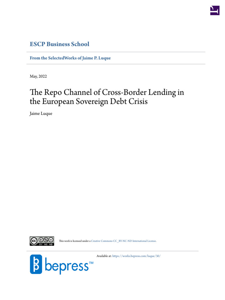 Repo Channel Cross Border | PDF | Repurchase Agreement | European ...