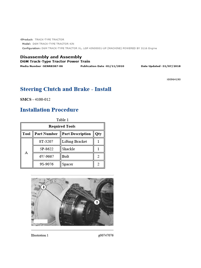 SM Caterpillar Cat d6m Track Type Tractor 4jn00001 | PDF | Axle | Valve