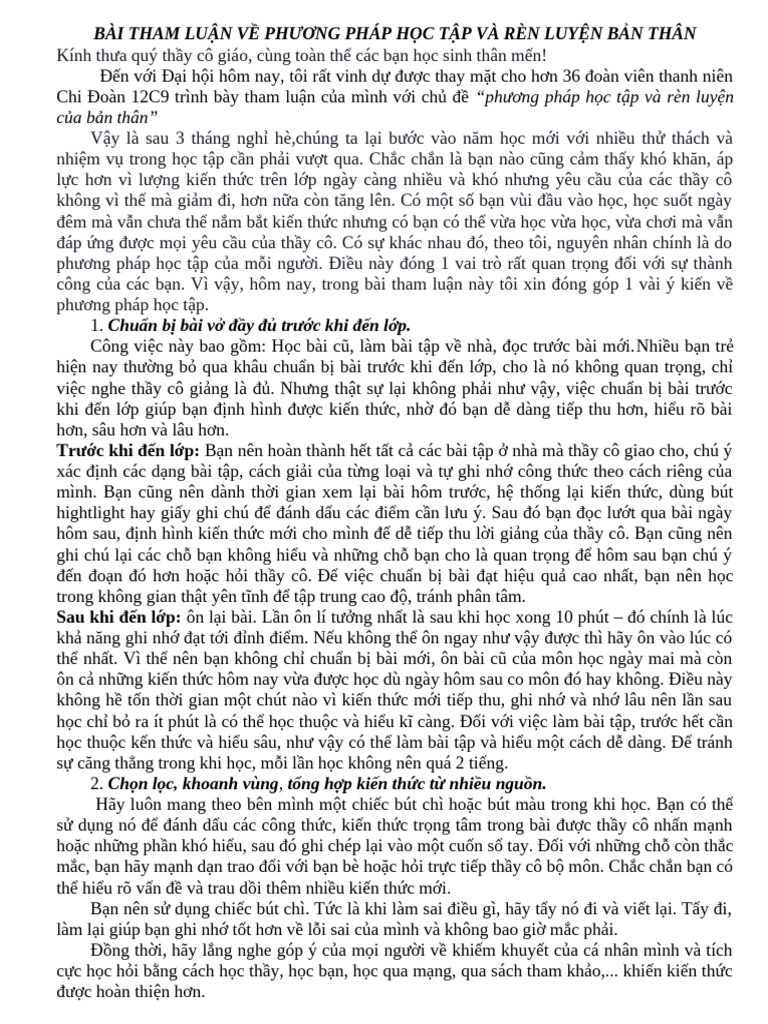 Tham Luan Hoc Tot | PDF