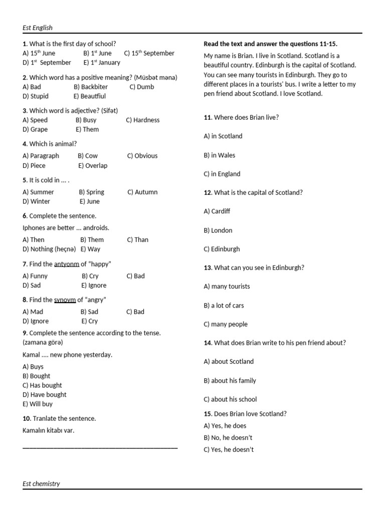 Est Exam | PDF