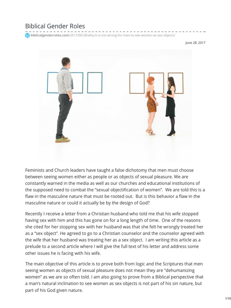 Why It Is Not Wrong For Men To See Women As Sex Objects Pdf 2618
