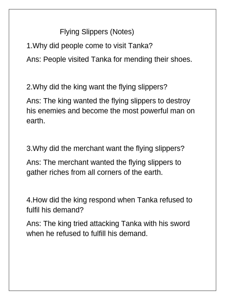Flying Slippers (Notes) | PDF