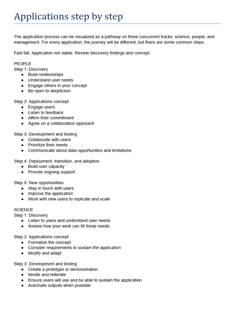 Applications Step by Step | PDF
