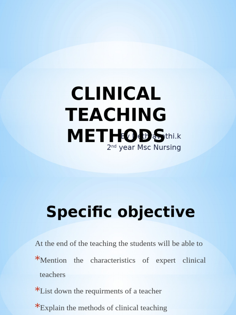 Clinical Teaching Methods | PDF | Nursing | Learning