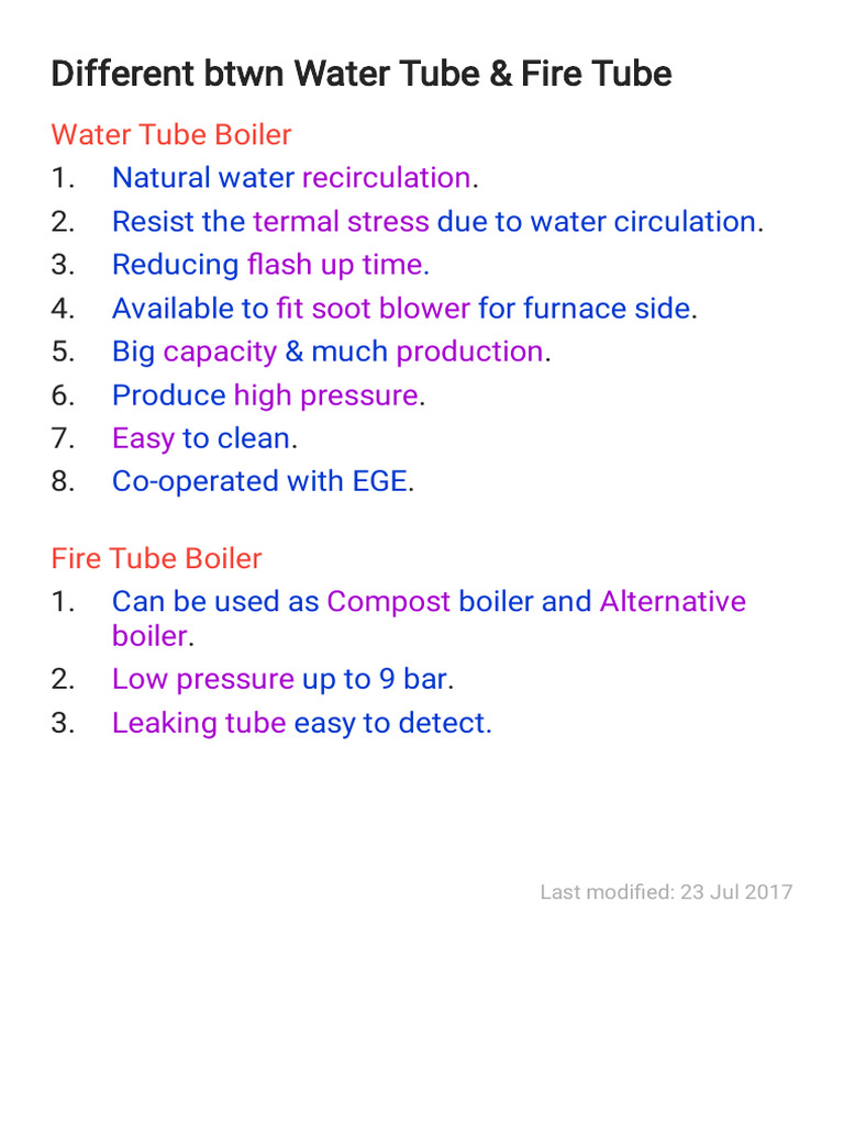Different BTWN Fire Tube and Water Tube | PDF