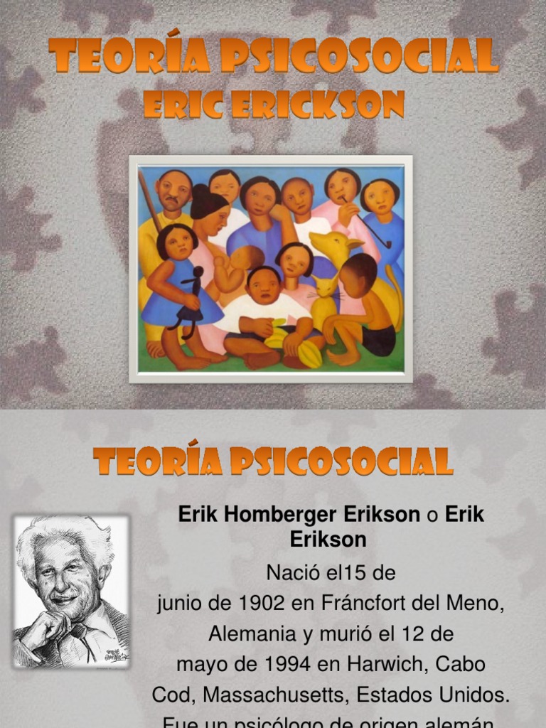 TEORÍA PSICOSOCIAL ERICK ERICKSON | Adultos | Psicología