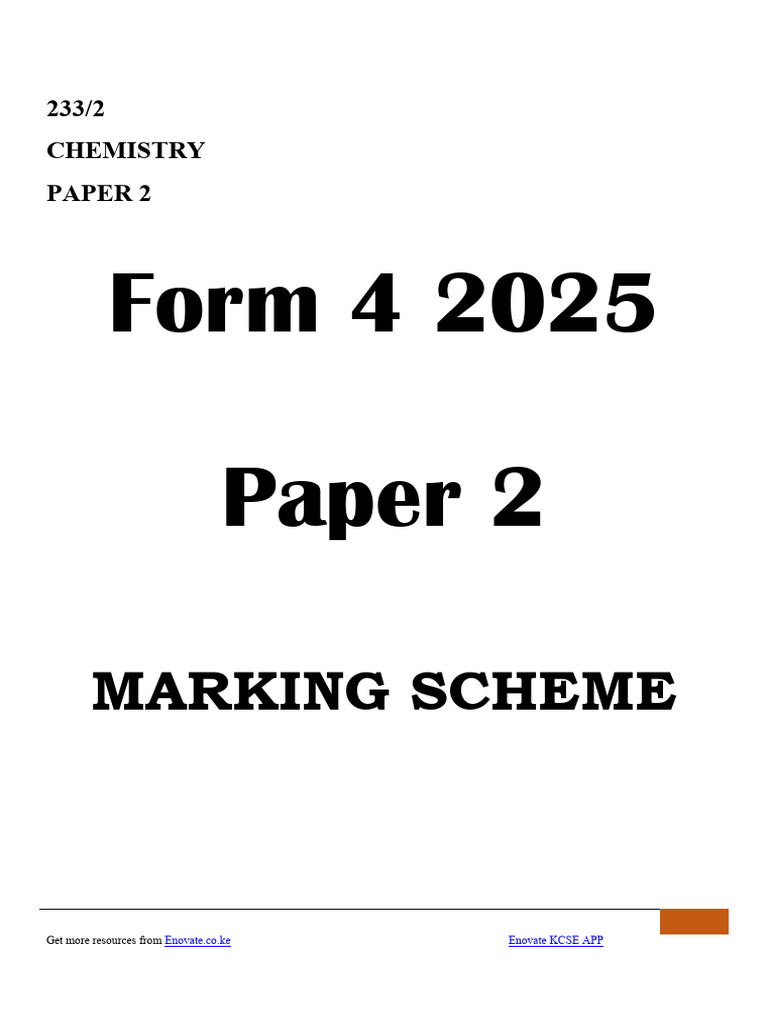 Chemistry Paper 2 Marking Scheme Mangu Mock | PDF | Magnesium | Hydroxide