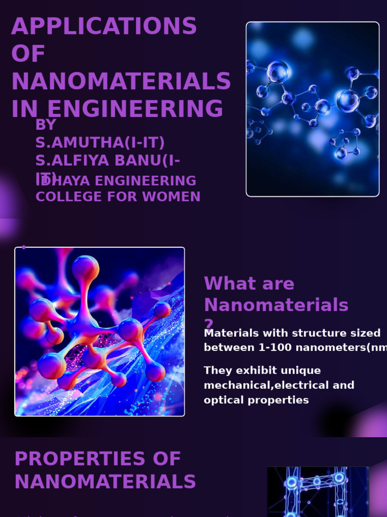 Applications of Nanomaterials in Engineering | PDF