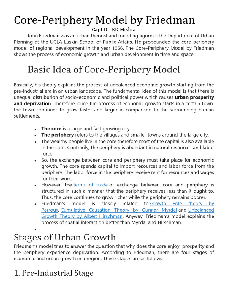 Core Periphery Model I KKM | PDF | Innovation | Poverty & Homelessness