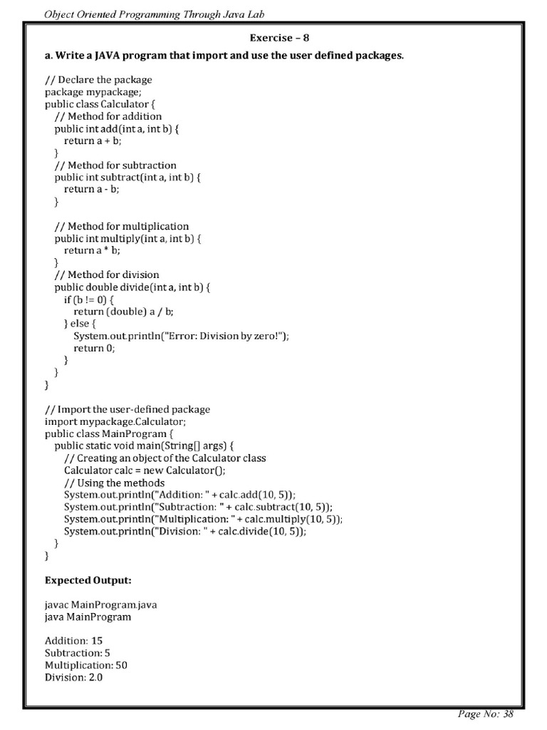 Oop Through Java Lab Exp No 8 | PDF
