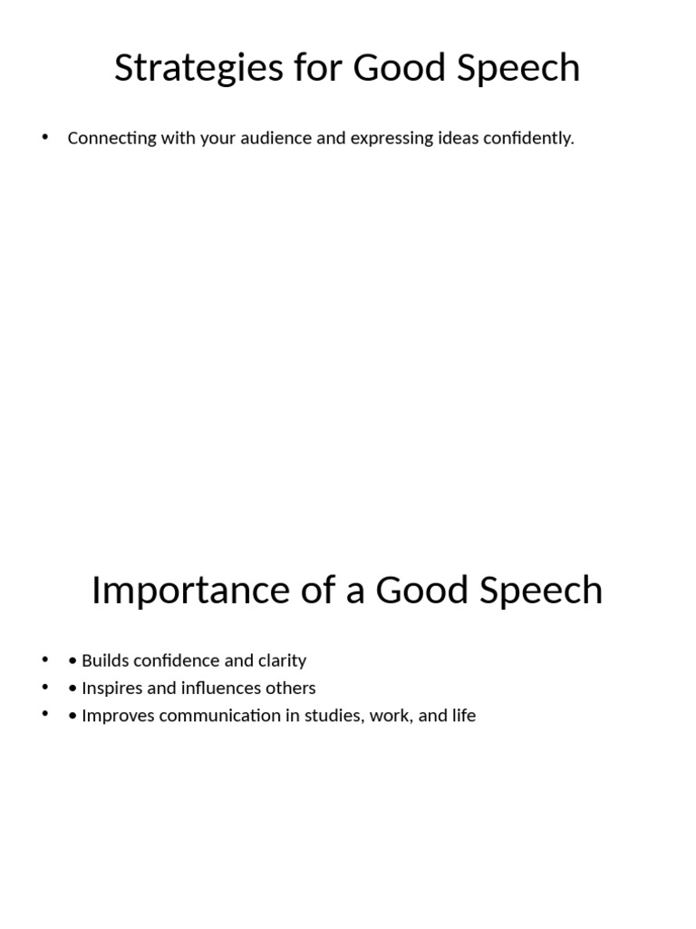 Effective Speech Strategies for Success | PDF