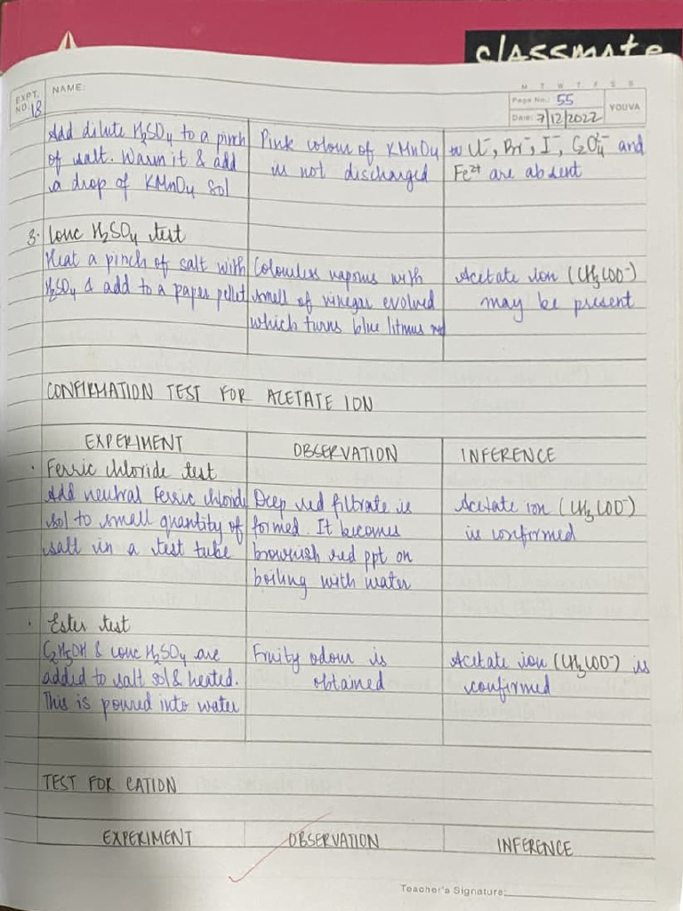 Chemistry Lab Record Notes For Class 12 Cbse | PDF | Electrical ...