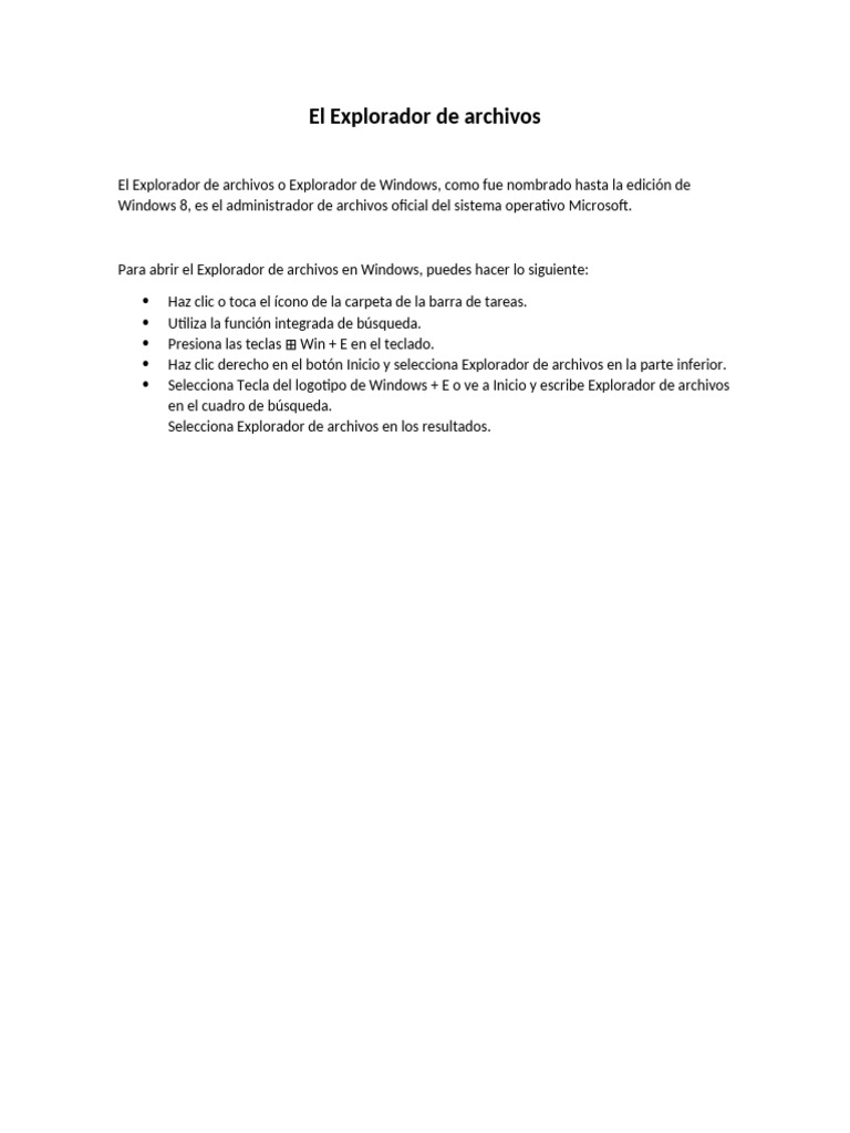 Cómo abrir el Explorador de archivos en Windows | PDF