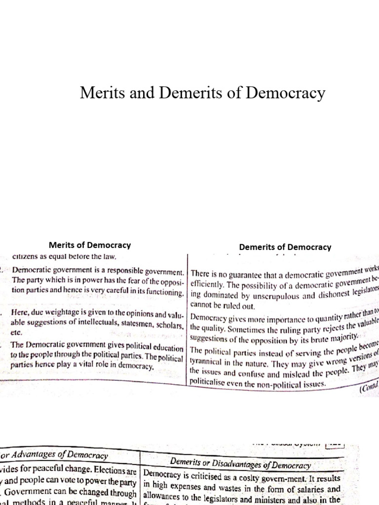Lecture 8 Merits and Demerits Democracy | PDF