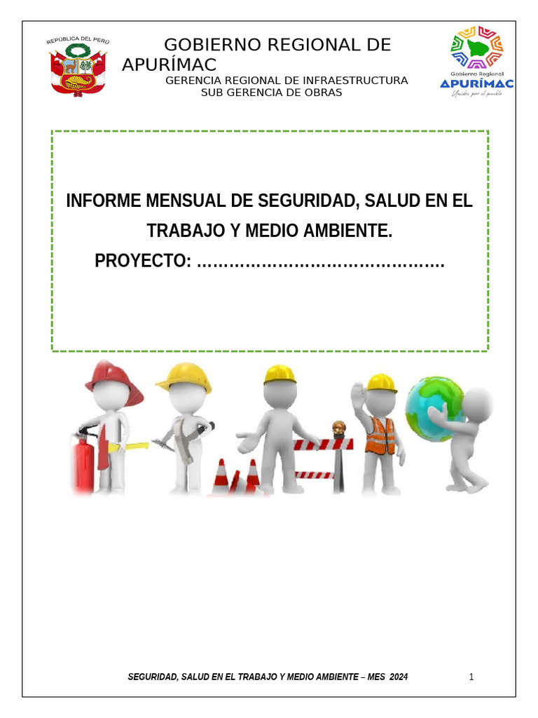 Informe Mensual de Seguridad 2024 Apurímac | PDF | Seguridad y salud ...